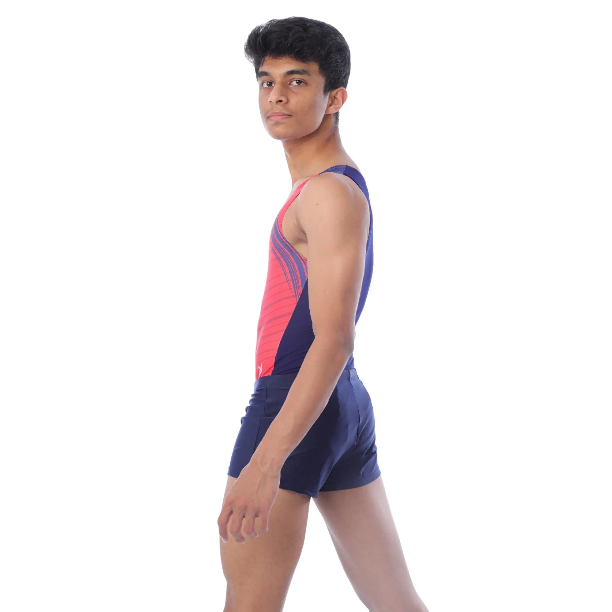 Bold Stripes Athletic Boys leotard with Shorts - IKAANYA