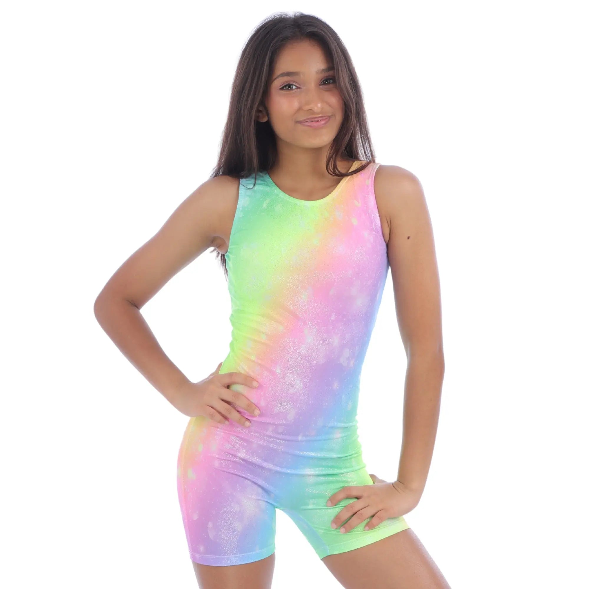 Rainbow Pattern Unitard/Biketard - IKAANYA